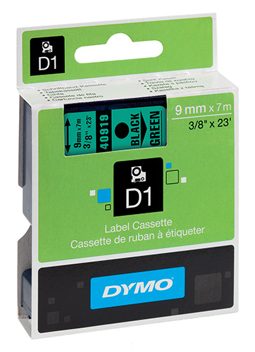 DYMO 470004406 Dymo d1 durable tape - 9 mm x 7 m black/ green | 470004406